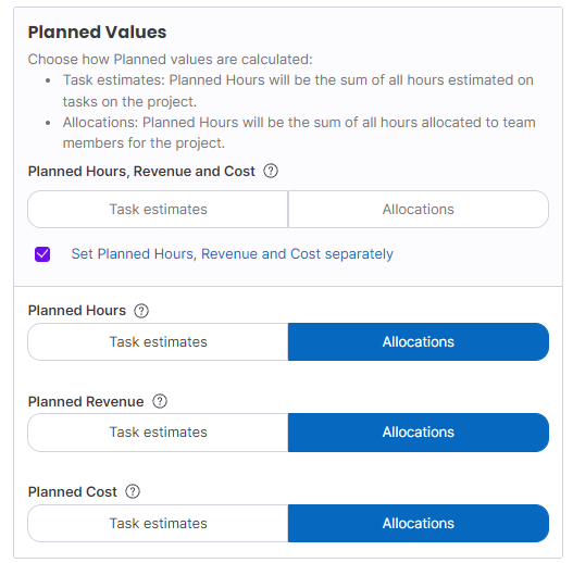 Configuring project Financials values – Forecast