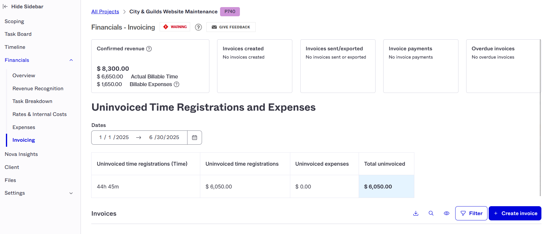 Invoicing Your Projects – Forecast
