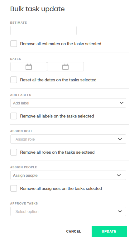 Bulk Actions for Tasks – Forecast